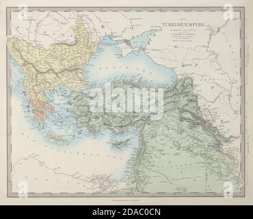 GREECE with United States of the Ionian Islands in pink. RAPKIN/TALLIS ...