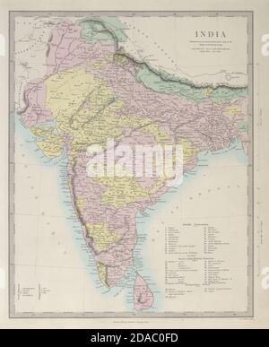 Map Of India 1857 Stock Photo - Alamy