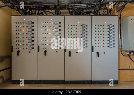 Electrical switchgear cabinets with control panels with indicator ...
