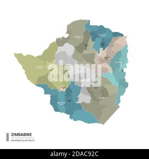 Harare vector map. Detailed map of Harare city administrative area ...