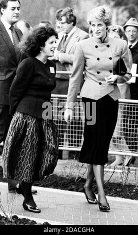 PRINCESS DIANA DURING HER VISIT TO THE BODY SHOP HQ AT LITTLEHAMPTON ...