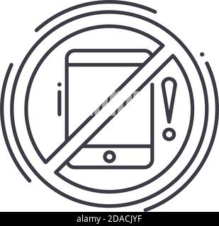 avoid distractions line icon, outline symbol, vector illustration ...