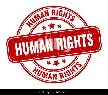 human rights stamp. human rights round sign. label on transparent ...