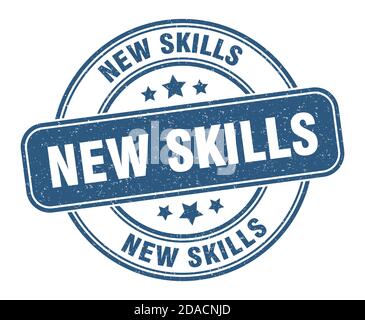 new skills label sign. round stamp. ribbon. band Stock Vector Image ...