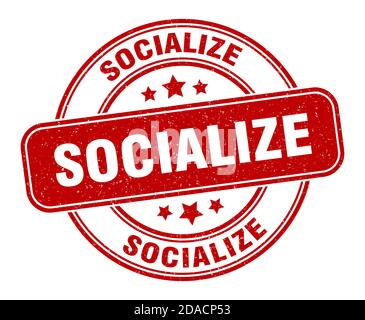 socialize stamp. socialize round sign. label on transparent background ...