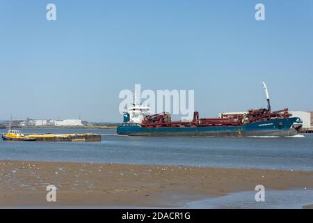 The Dredger, "City of London", on the Thames at Gravesend Stock Photo ...