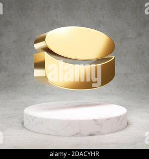 Golden 3d hockey icon isolated on white background - 3d render Stock ...