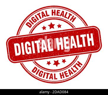 digital health stamp. digital health sign. round grunge label Stock ...