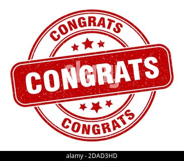 Congrats Rubber Stamp. Red Congrats Rubber Grunge Stamp Seal Vector ...