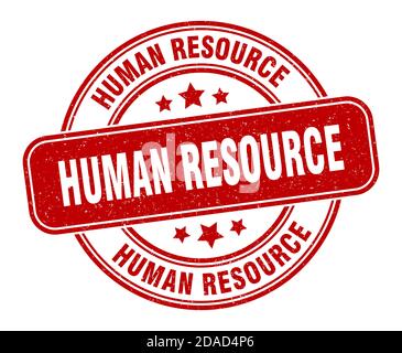 human resource stamp. round grunge sign with ribbon Stock Vector Image ...