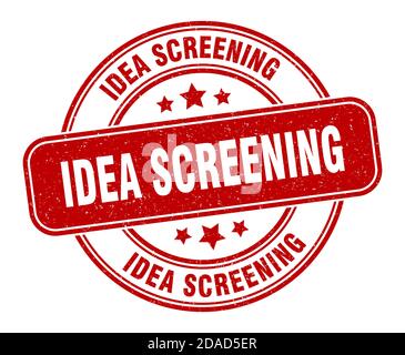 idea screening stamp. idea screening sign. round grunge label Stock ...