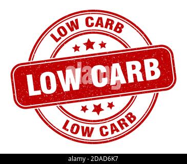 low carb stamp. low carb round sign. label on transparent background ...