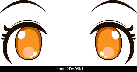 Cute anime girls eyes. Manga face expressions. Vector illustration ...