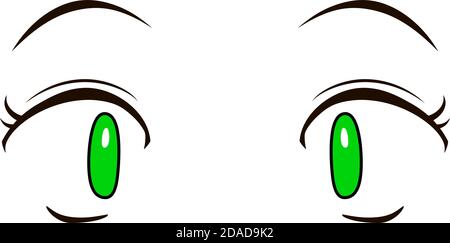Cute anime girls eyes. Manga face expressions. Vector illustration ...