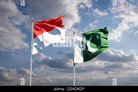 Beautiful national state flags of Pakistan and Colombia together at the ...