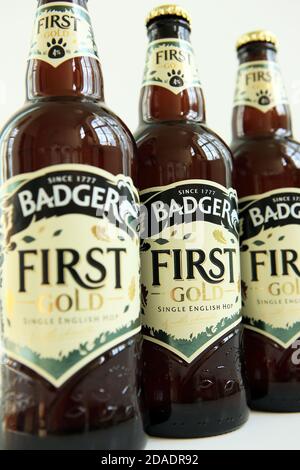 Hall & Woodhouse (Badger) Brewery First Call bottled beer Stock Photo ...