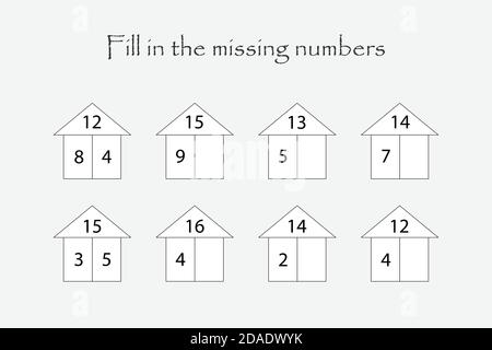 Fill in the missing numbers activity game for kids Stock Vector Image ...
