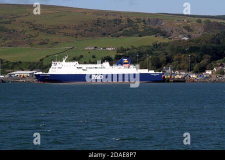 View of Ayrshire from Stena Caledonian Irish Ferry in Loch Ryan sailing ...