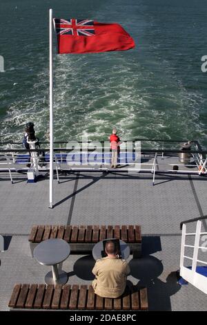 View of Ayrshire from Stena Caledonian Irish Ferry in Loch Ryan sailing ...