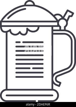 beer steins line icon, outline symbol, vector illustration, concept ...