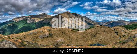 The landscape around Queenstown hill summit Stock Photo - Alamy