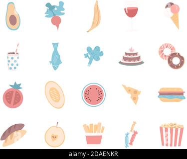 Grocery food 2D vector isolated illustration Stock Vector Image & Art ...