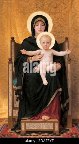 William Adolphe Bouguereau, painting, The Virgin with Angels, 1900, oil ...