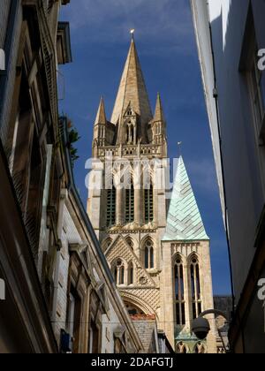 The Victoria Tower and camponile of Truro Cathedral seen from Cathedral ...
