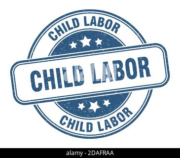 child labor stamp. round grunge sign with ribbon Stock Vector Image ...