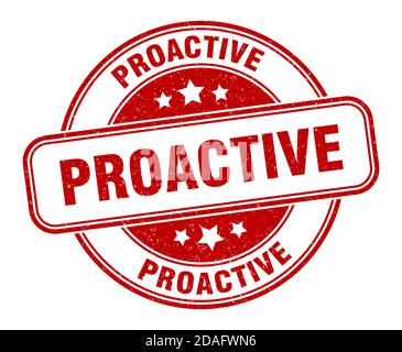 proactive stamp. proactive round sign. label on transparent background ...
