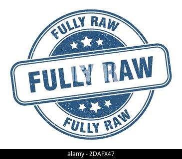 fully raw stamp. fully raw sign. round grunge label Stock Vector Image ...
