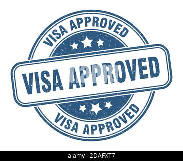 visa approved round stamp isolated on transparent background. visa ...