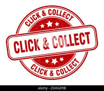 Click & Collect rubber grunge stamp seal vector Stock Vector Image ...