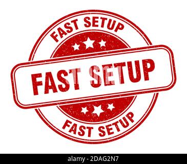 Fast setup grunge rubber stamp on white, vector illustration Stock ...