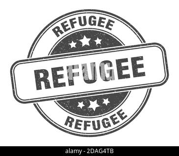 refugee stamp. refugee sign. round grunge label Stock Vector Image ...
