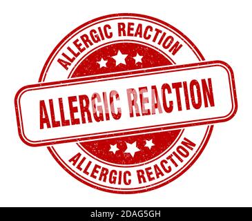 allergic reaction label sign. round stamp. ribbon. band Stock Vector ...