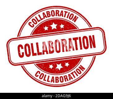 collaboration stamp. collaboration round sign. label on transparent ...