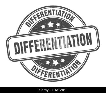 differentiation stamp. differentiation round sign. label on transparent ...