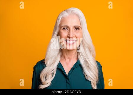 Photo of adorable shiny young lady wear white pullover smiling taking ...