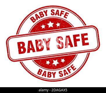 baby safe stamp. round grunge sign with ribbon Stock Vector Image & Art ...