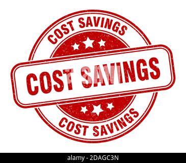 cost savings round stamp isolated on transparent background. cost ...