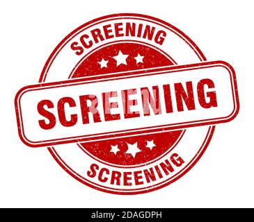 screening stamp. screening sign. round grunge label Stock Vector Image ...