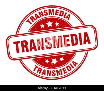 transmedia stamp. transmedia sign. round grunge label Stock Vector ...
