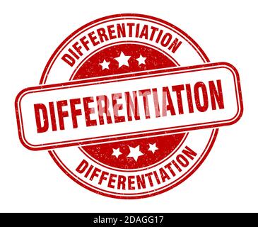 differentiation stamp. differentiation round sign. label on transparent ...