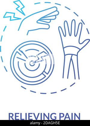 Wrist pain icon. Round hand ache symbol isolated on white background ...