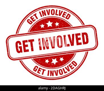 get involved round stamp isolated on transparent background. get ...