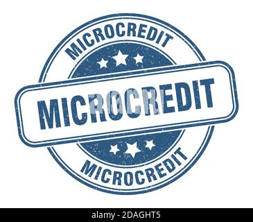 microcredit stamp. microcredit vintage blue label. Sign Stock Vector ...