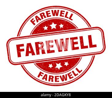 farewell stamp. farewell round sign. label on transparent background ...
