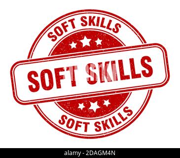 soft skills stamp. soft skills round sign. label on transparent ...