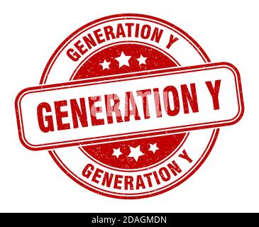 generation y stamp. generation y round sign. label on transparent ...